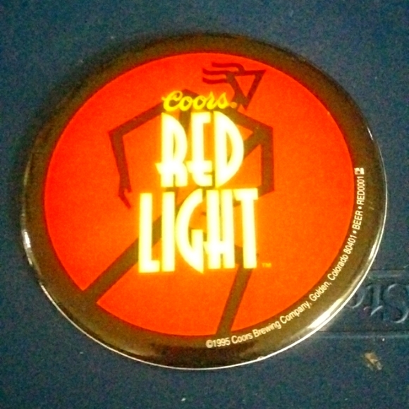 Other | Vintage Coors Red Light Button Pin | Poshmark
